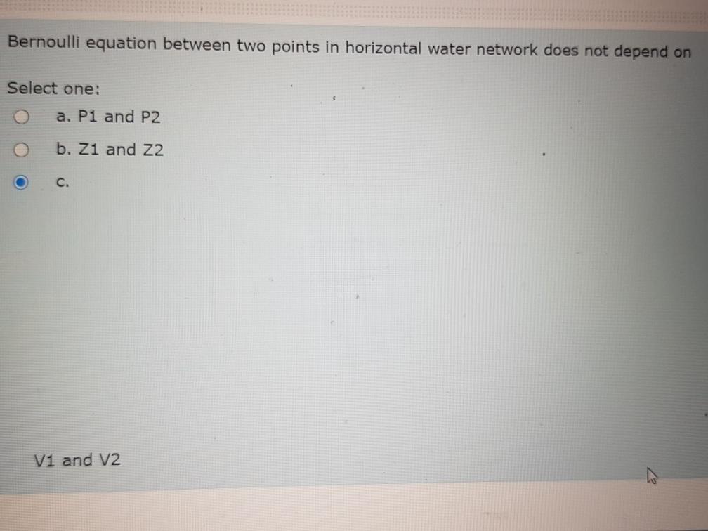 Solved Bernoulli equation between two points in horizontal | Chegg.com
