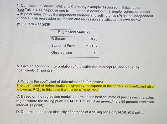 Solved 1. Consider the Sherwin-Williams Company example | Chegg.com