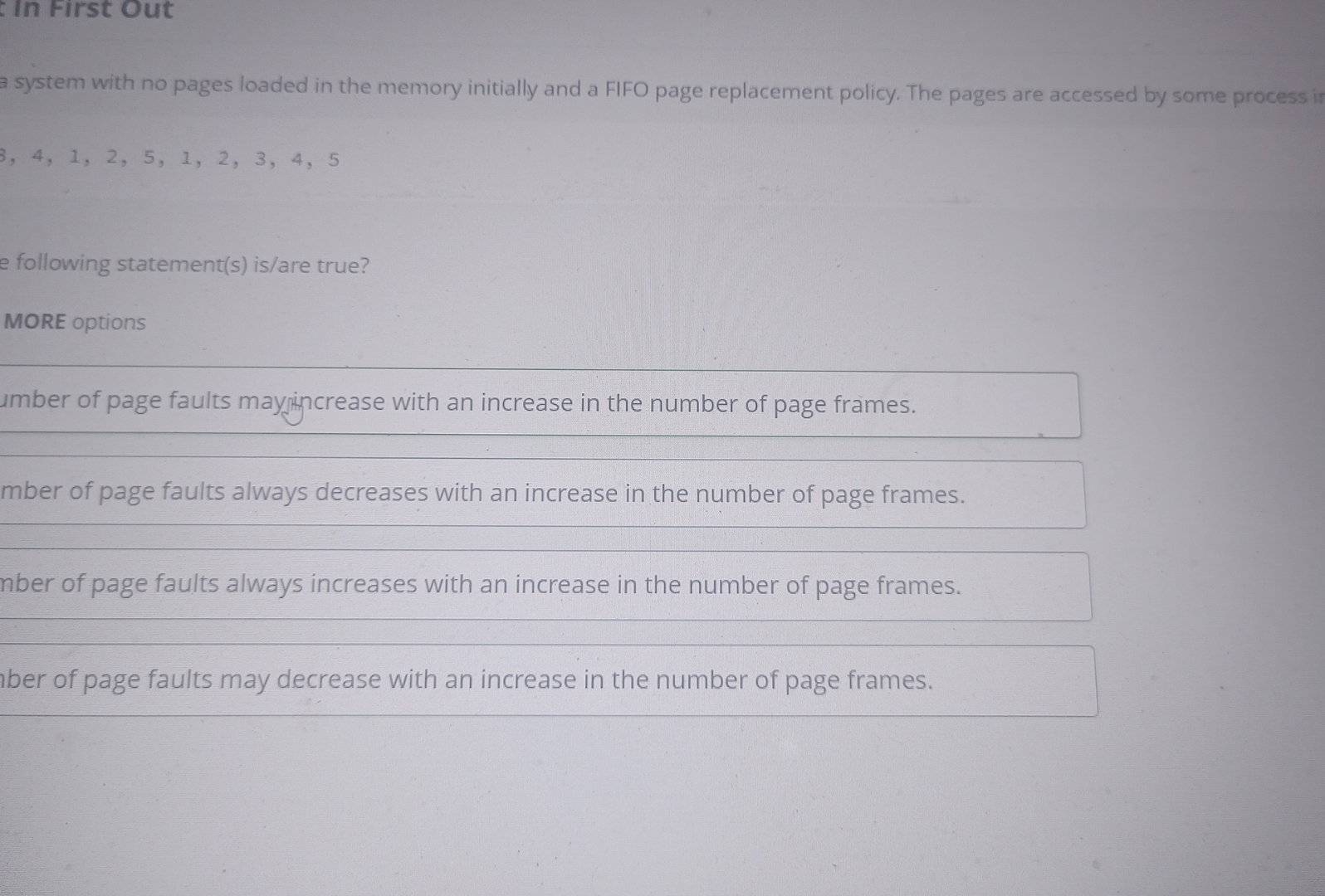 Solved system with no pages loaded in the memory initially | Chegg.com