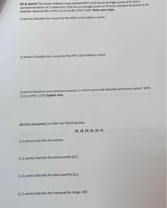 Solved Q1 (4 points) What is the level of measurement of the | Chegg.com