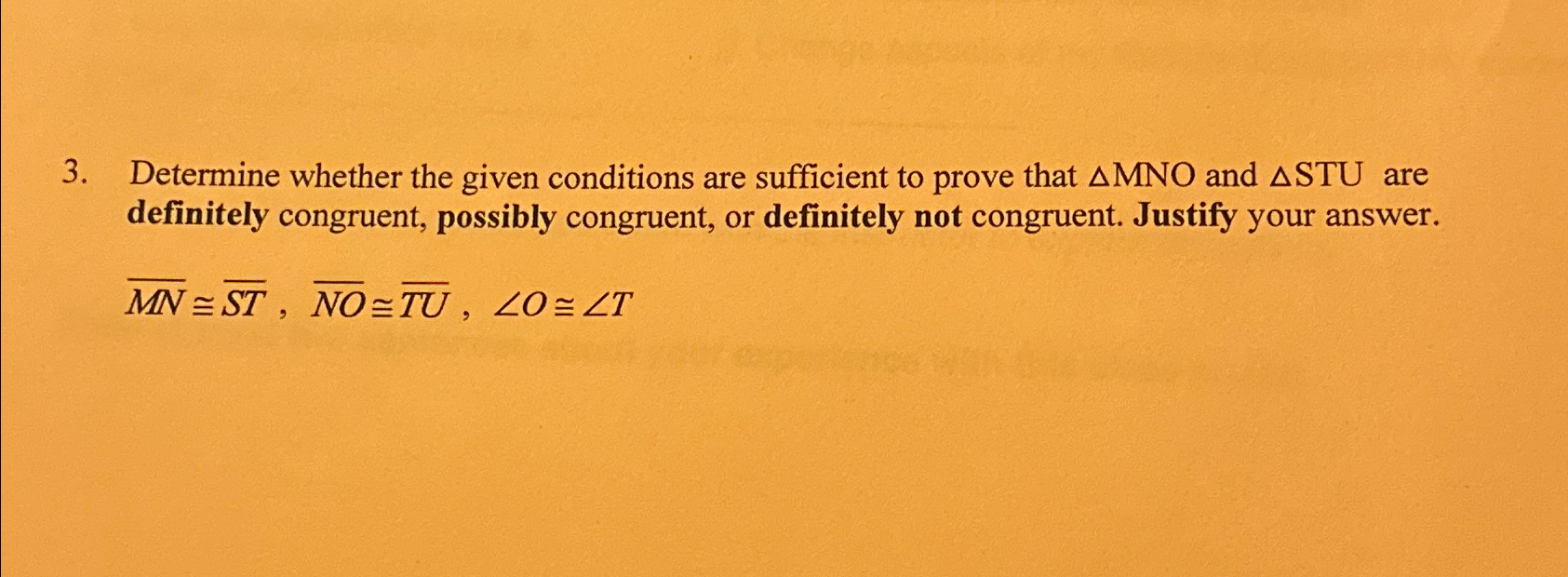 Solved Determine whether the given conditions are sufficient | Chegg.com