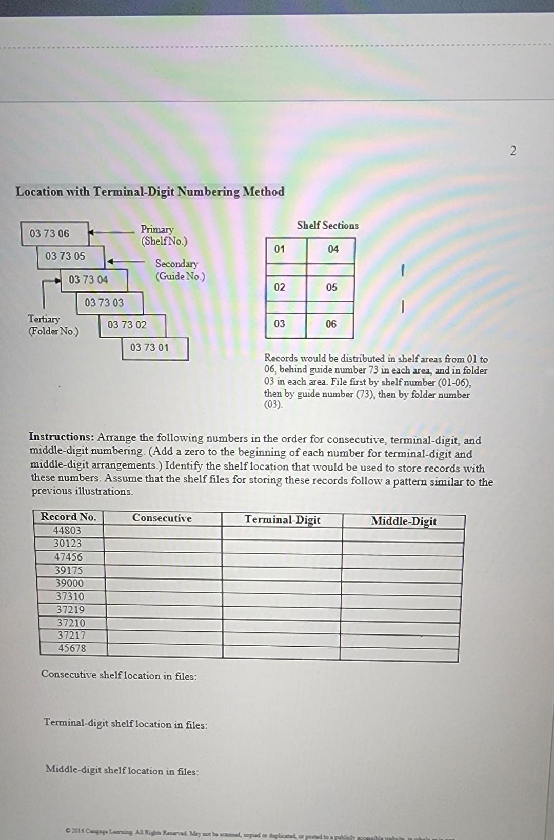 Location With Terminal Digit Numbering Method Shelf
