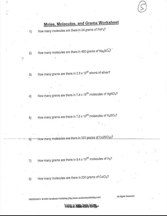 Solved Mole Calculation Worksheet 1) How many moles are irf | Chegg.com