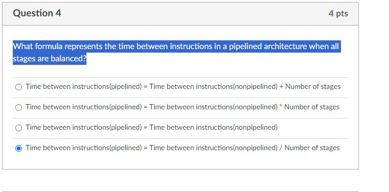 Solved Question 4What formula represents the time between | Chegg.com