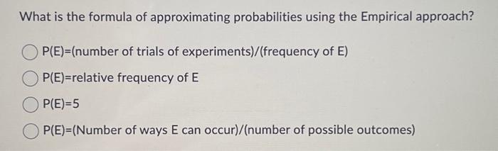 Solved What is the formula of approximating probabilities | Chegg.com