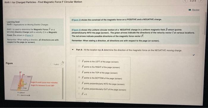 4 of 8 RHR 1 for Charged Particles - Find Magnetic | Chegg.com