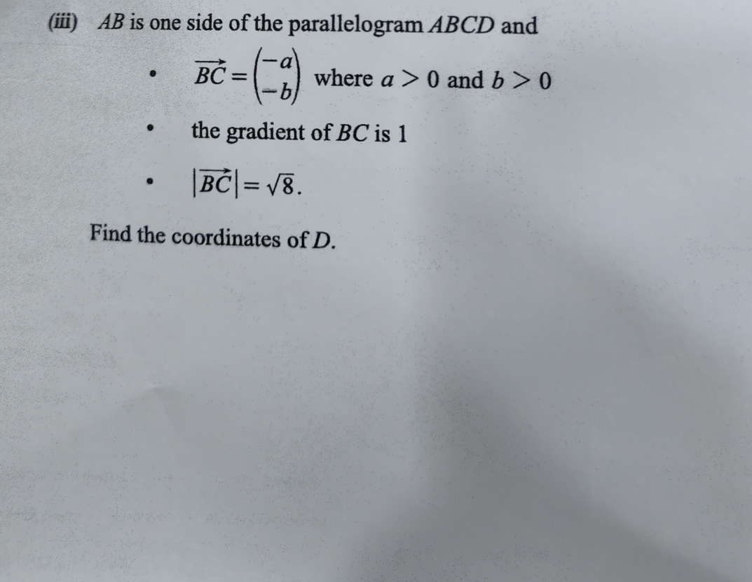 Solved (iii) AB ﻿is one side of the parallelogram ABCD | Chegg.com