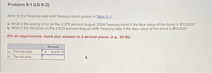Solved Refer to the Treasury-note and Treasury-bond quotes | Chegg.com