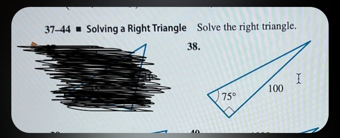 Solved 37 44 ï Solving A Right Triangle Solve The Right Chegg