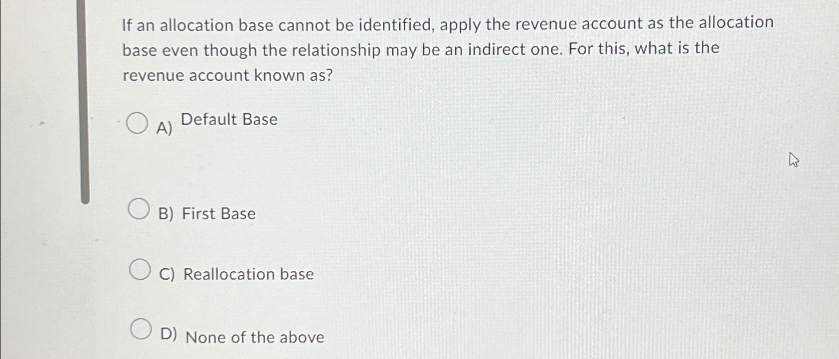 Solved If an allocation base cannot be identified, apply the | Chegg.com