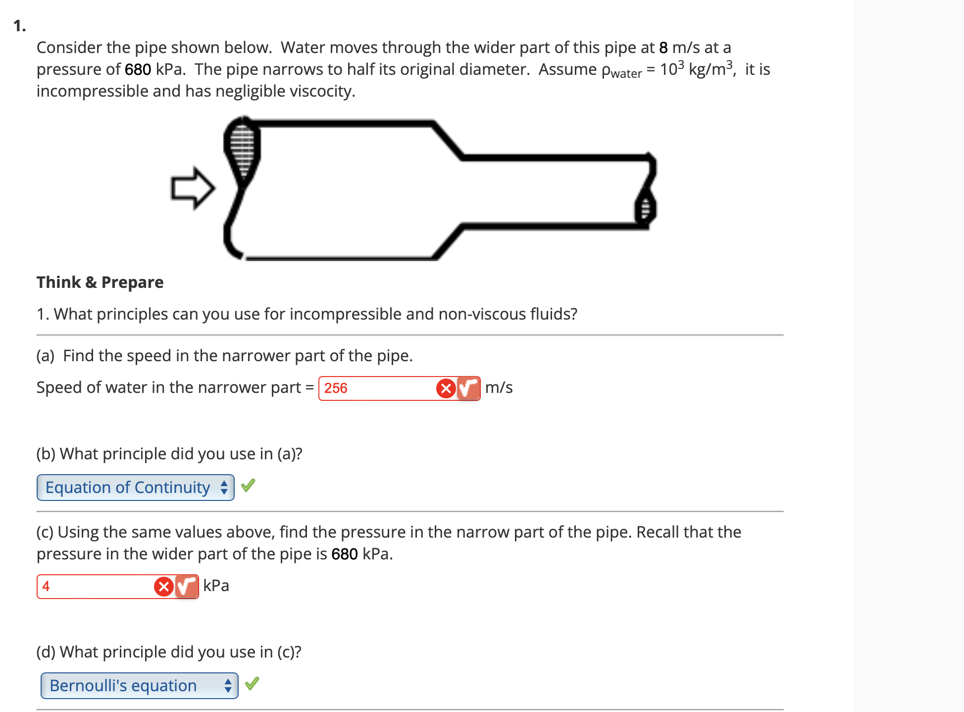 Solved Consider the pipe shown below. Water moves through | Chegg.com