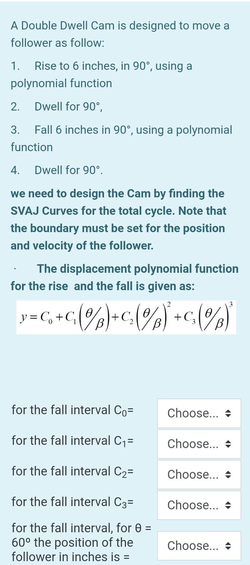 Solved A Double Dwell Cam is designed to move a follower as | Chegg.com
