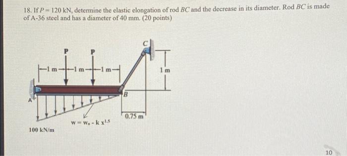 Solved 18. If P=120kN, determine the elastic elongation of | Chegg.com