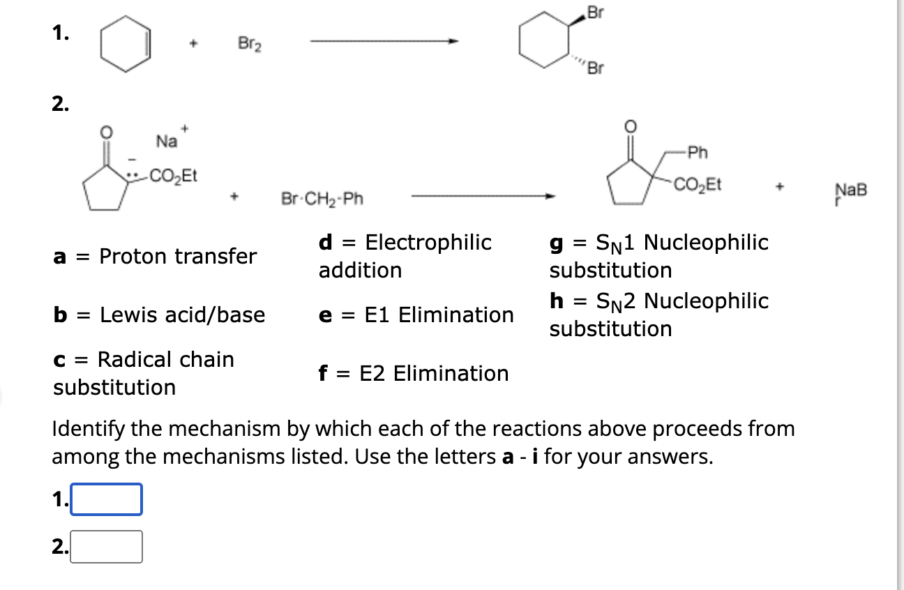 Solved a= ﻿Proton transferd = ﻿Electrophilicadditione=E1 | Chegg.com