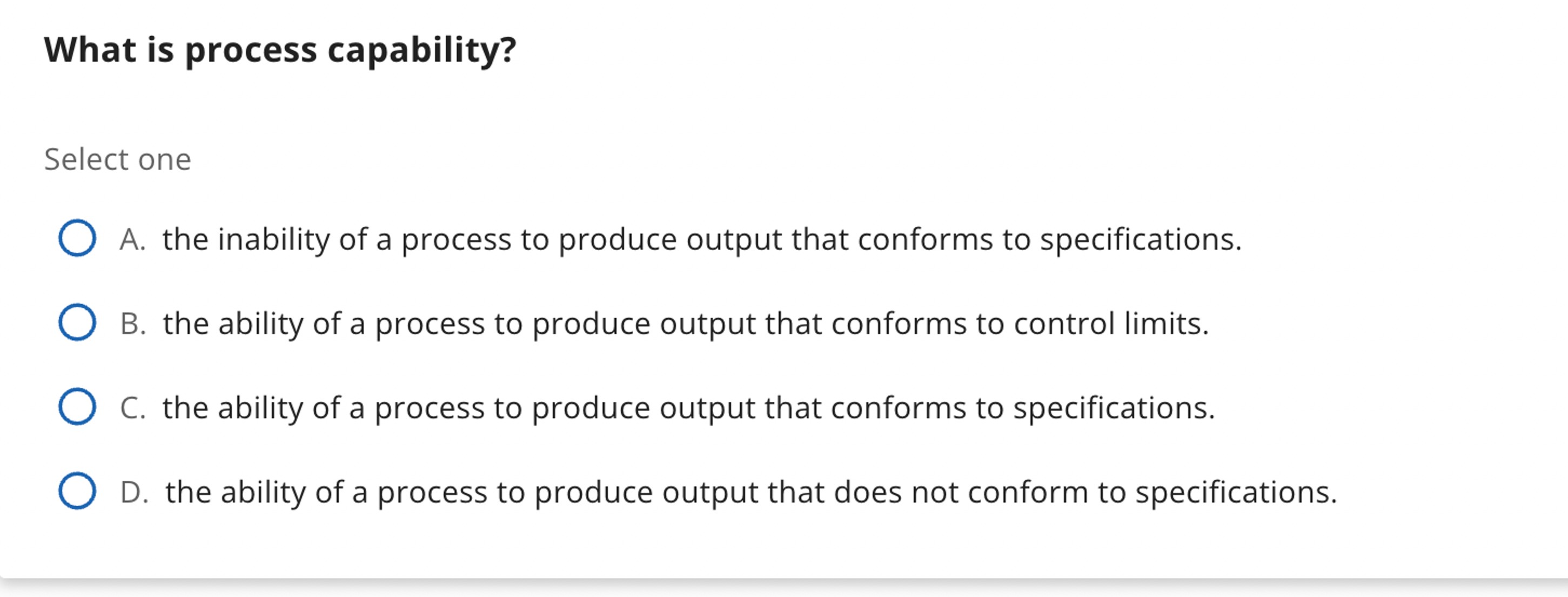 Solved What is process capability?Select oneA. ﻿the | Chegg.com