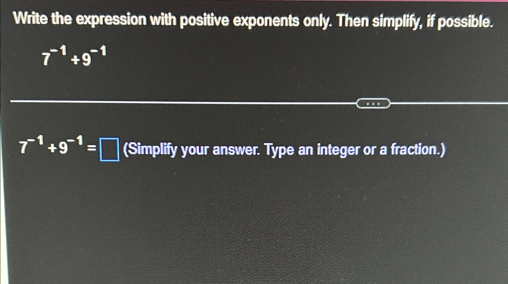 Solved Write the expression with positive exponents only. | Chegg.com