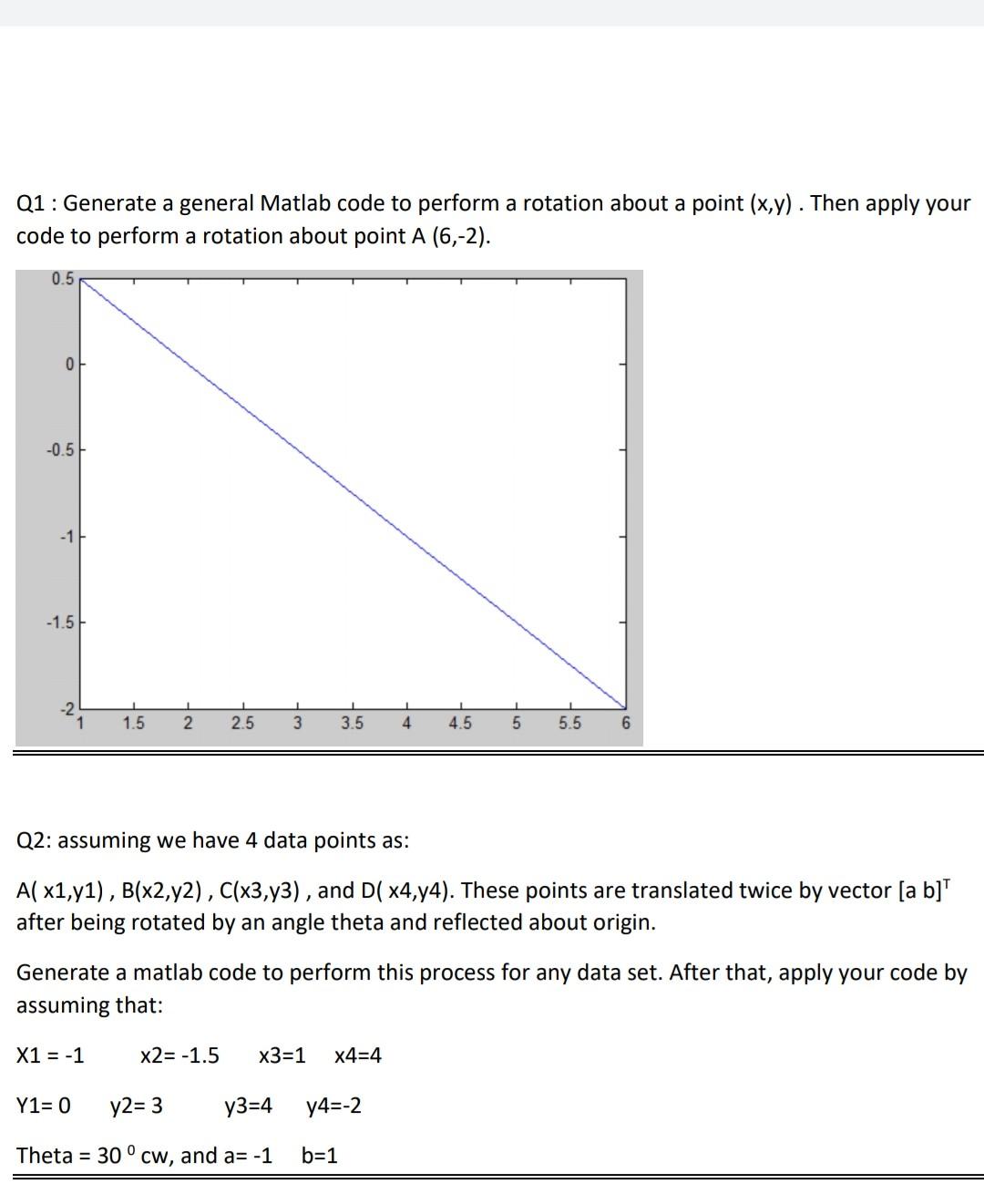 Solved Q1: Generate a general Matlab code to perform a | Chegg.com