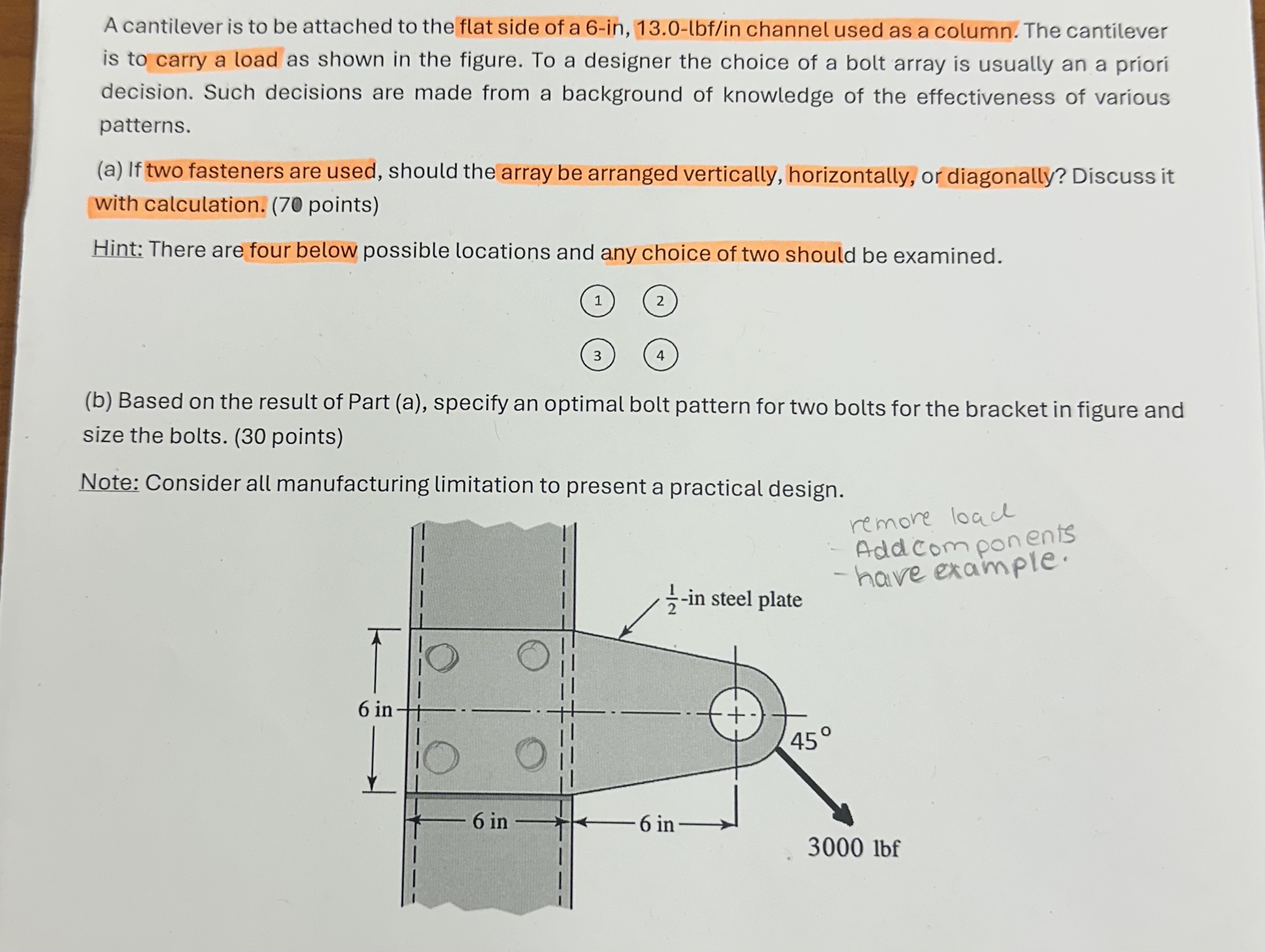 A cantilever is to be attached to the flat side of a | Chegg.com
