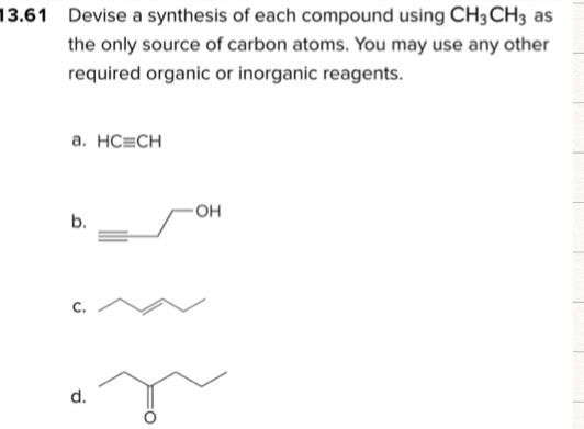 Solved 13.61 ﻿Devise a synthesis of each compound using | Chegg.com