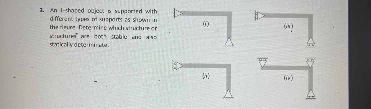 Solved An L-shaped object is supported with different types | Chegg.com