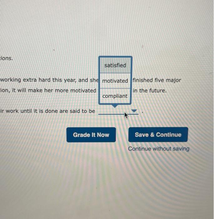 Solved 1. Individual Needs and Motivation Use your knowledge | Chegg.com