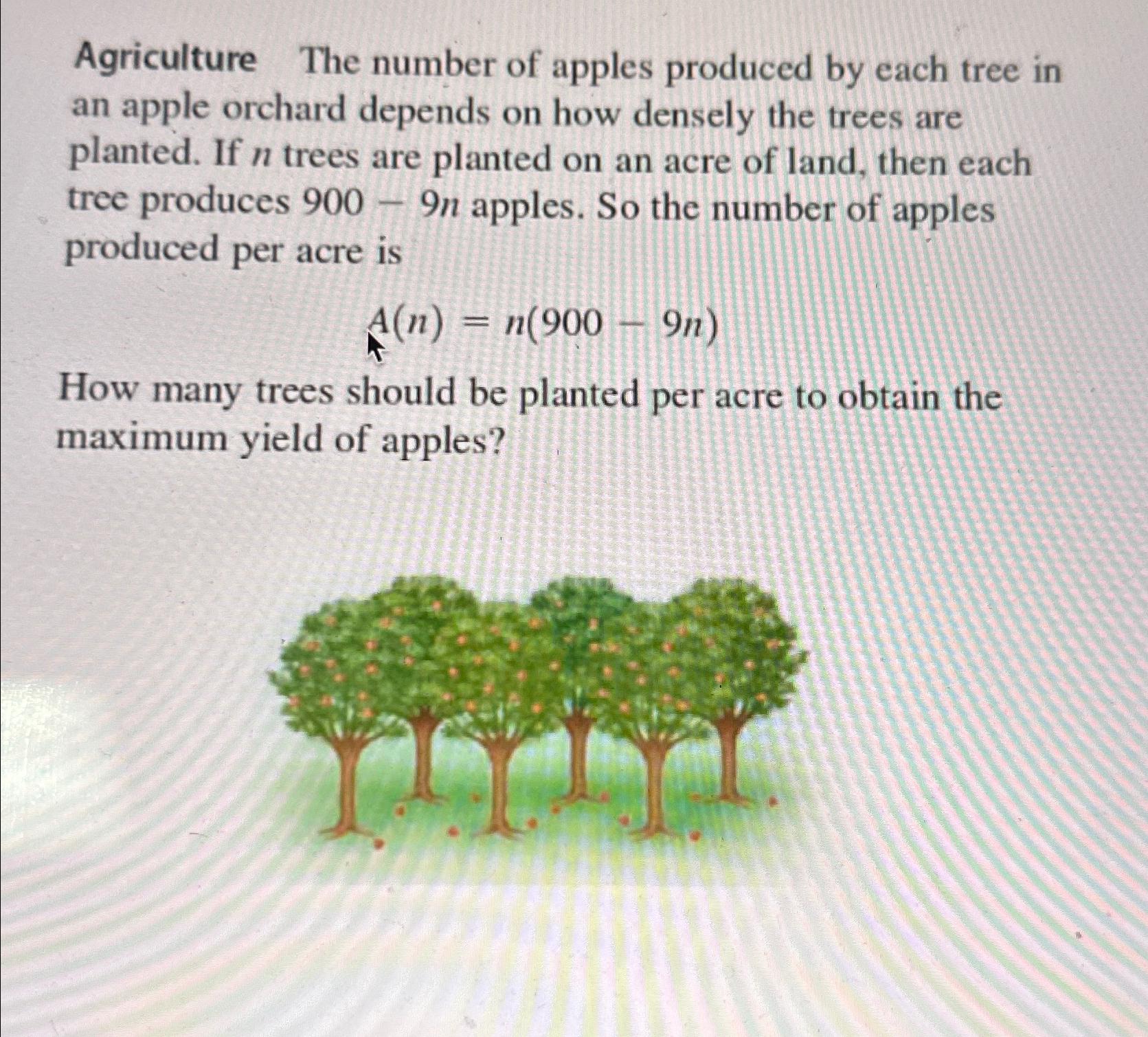 Solved Agriculture The number of apples produced by each | Chegg.com