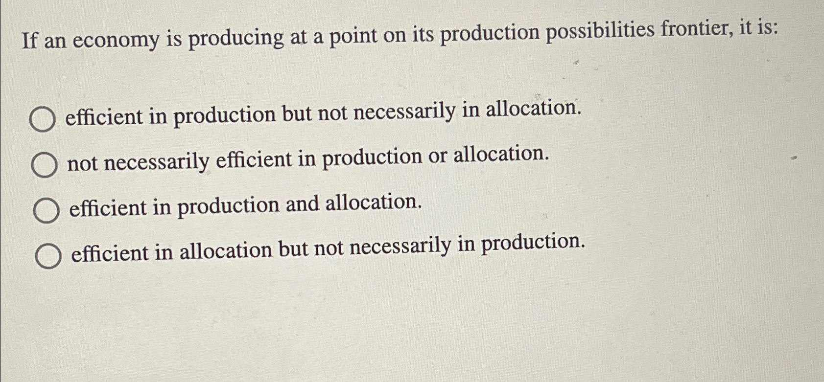 Solved If an economy is producing at a point on its | Chegg.com