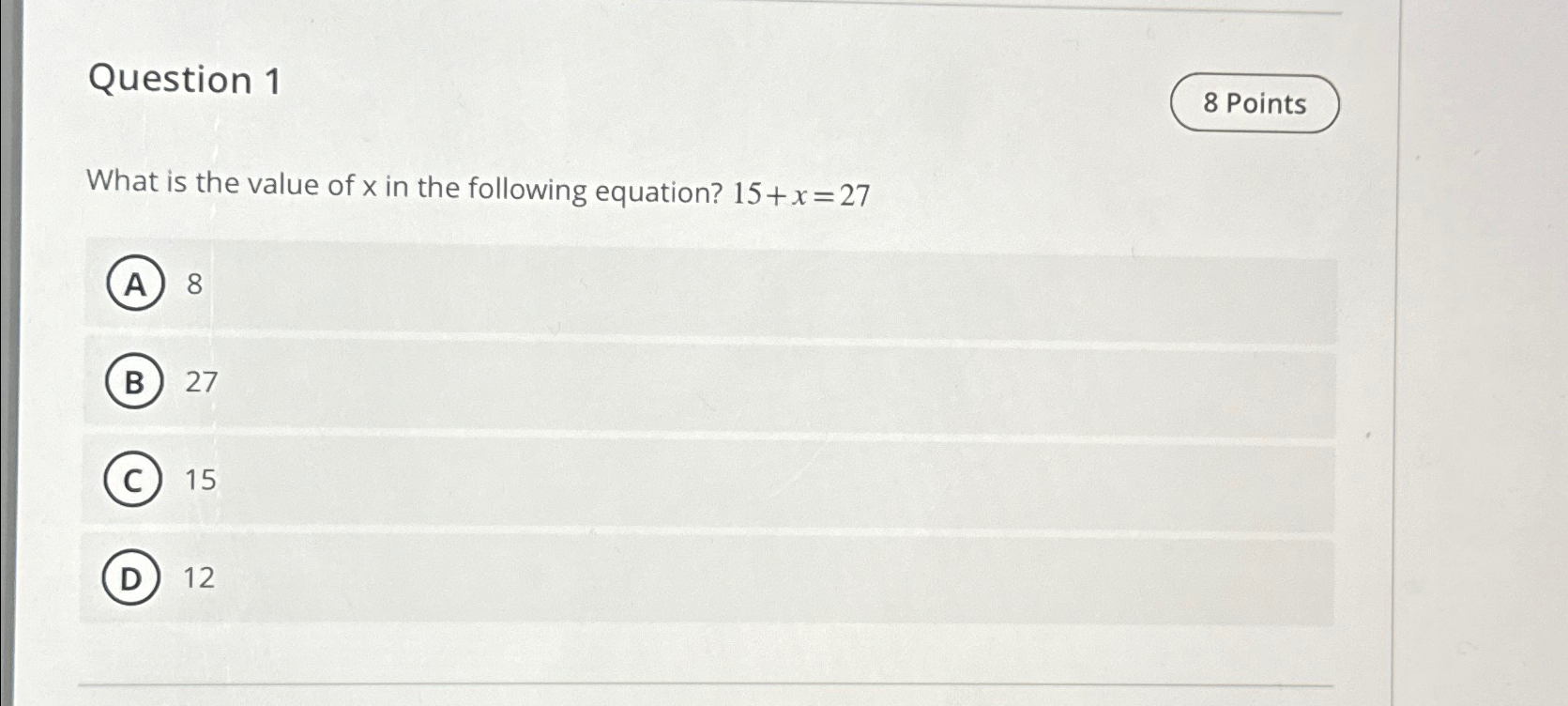 Solved Question 1What is the value of x ﻿in the following | Chegg.com