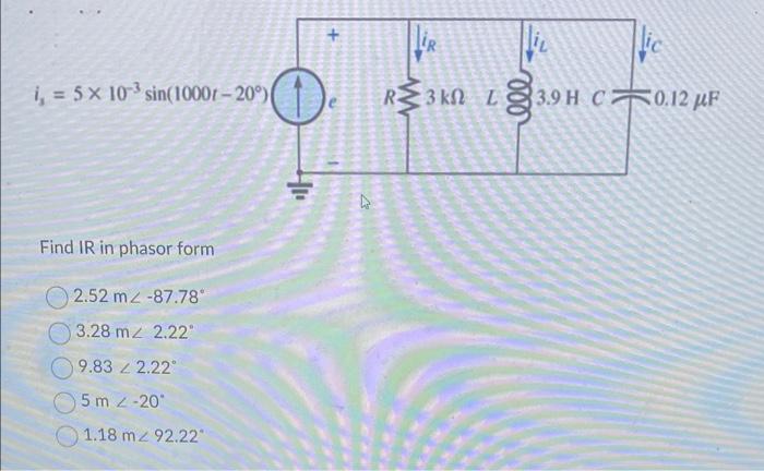 Solved Calculate 12 in phasor form 18.78