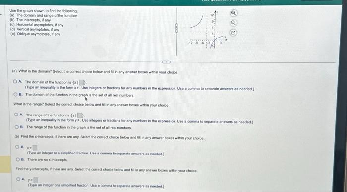 Solved Use the graph shown to find the following. (a) The | Chegg.com