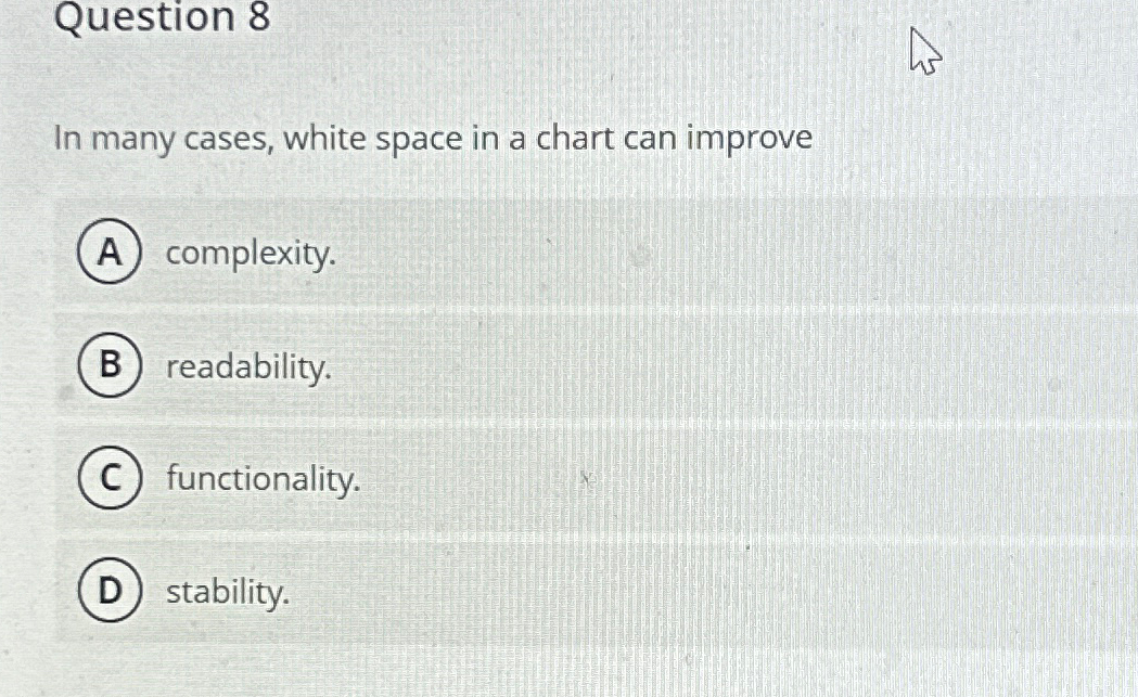 Solved Question 8in Many Cases White Space In A Chart Can
