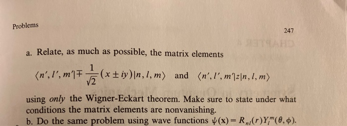 Solved (27) Consider a spinless particle bound to a fixed | Chegg.com