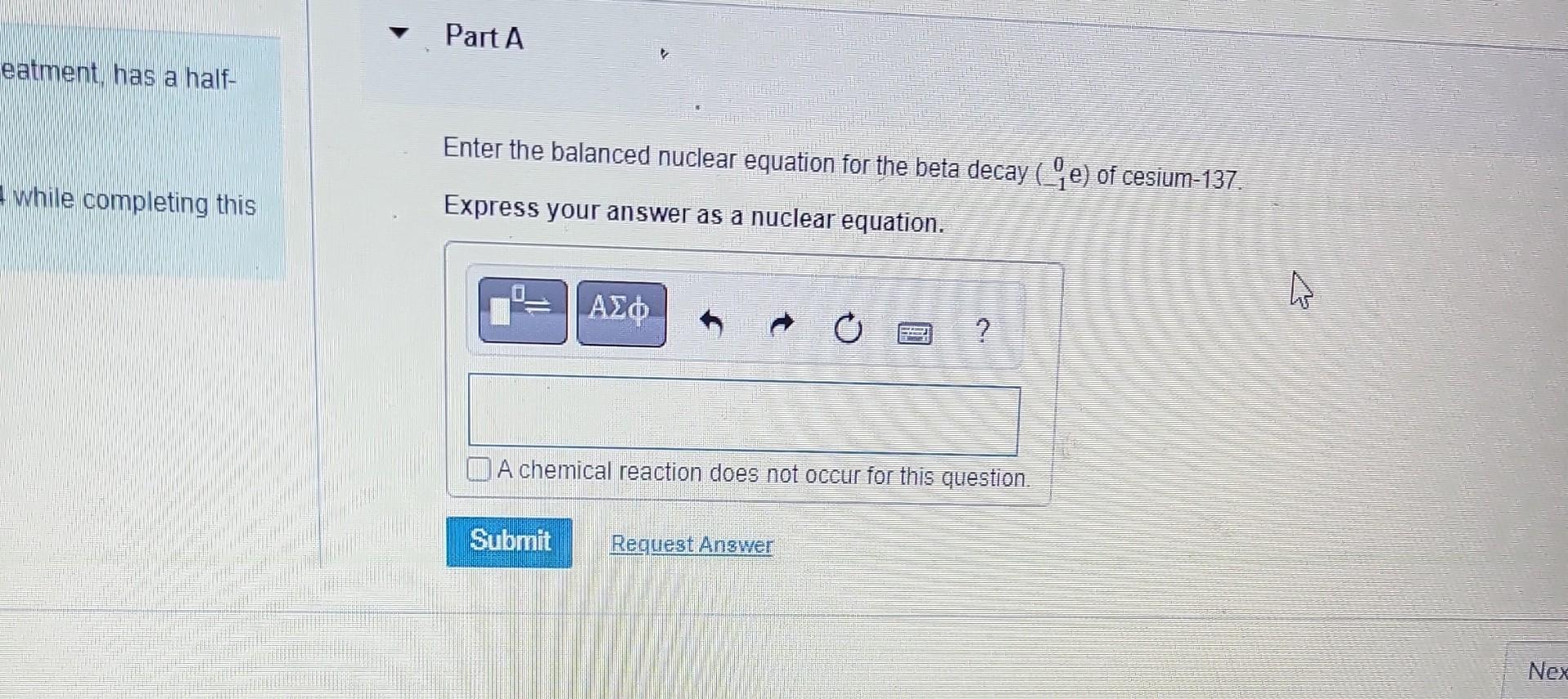 Solved Enter the balanced nuclear equation for the beta | Chegg.com