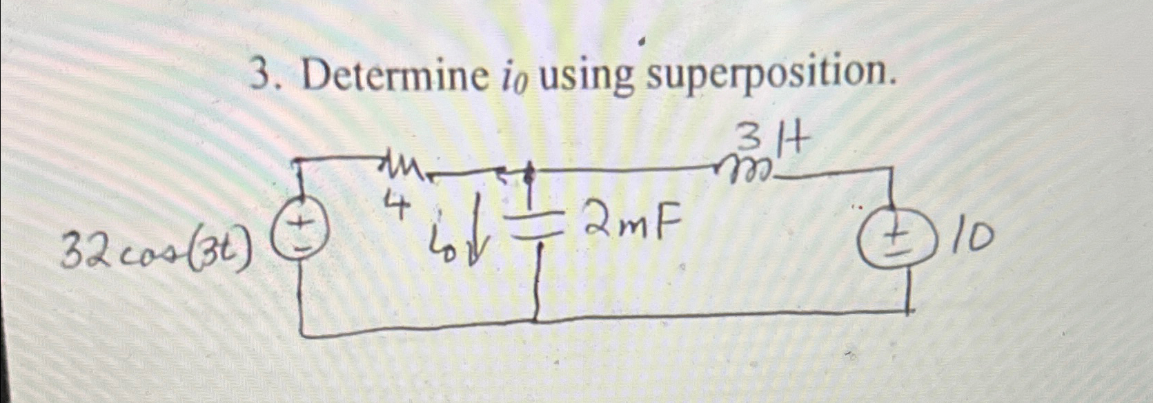 Solved Determine i0 ﻿using superpositin. | Chegg.com
