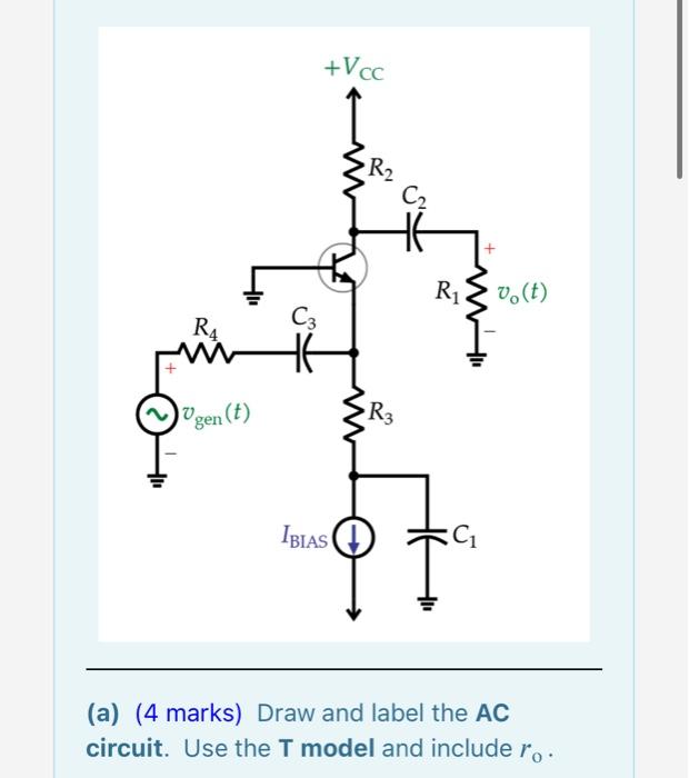 Solved (a) (4 marks) Draw and label the AC circuit. Use the | Chegg.com