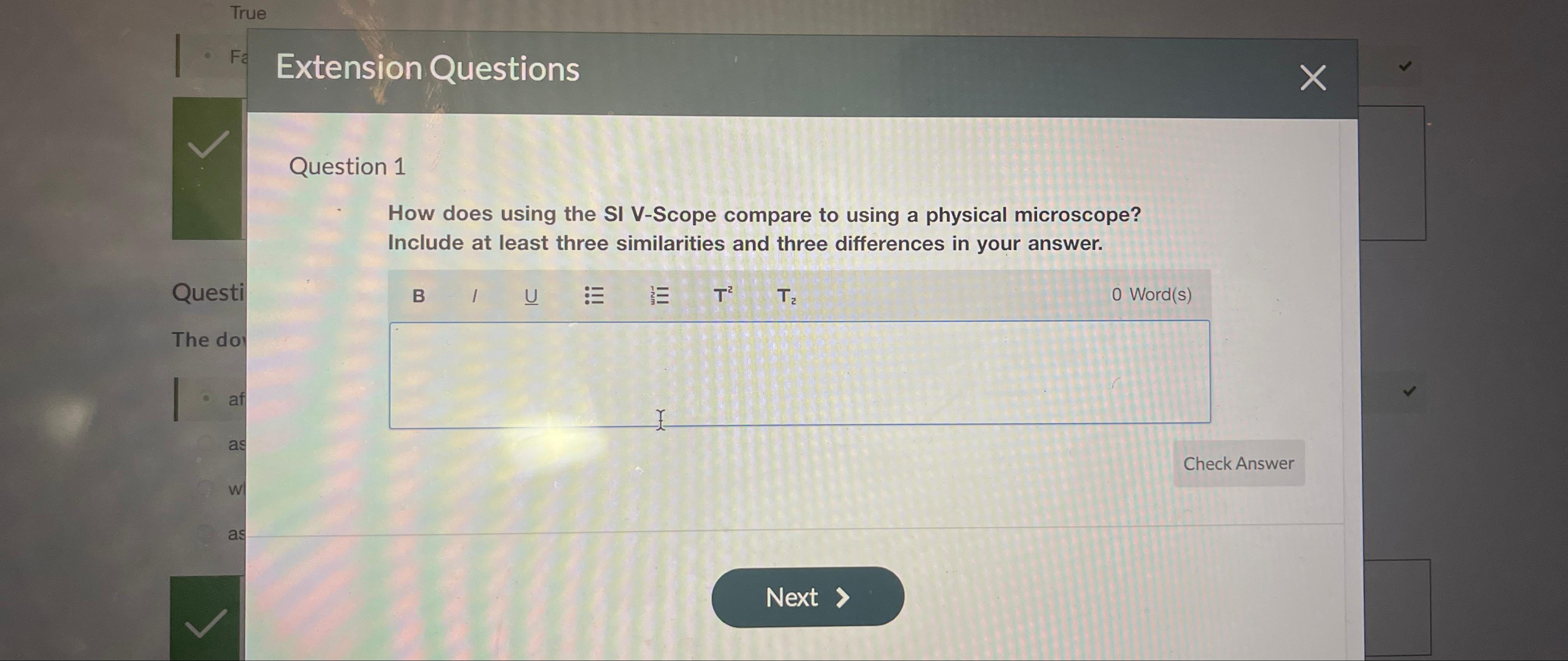 Solved TrueExtension QuestionsQuestion 1How does using the | Chegg.com