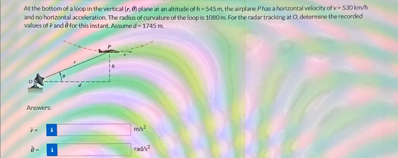 Solved At the bottom of a loop in the vertical (r,\\\\theta | Chegg.com