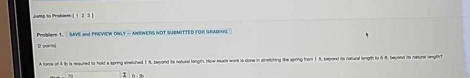 Solved Jump to Probiem: [123]Problem 1. ﻿SAVE and PREVIEW | Chegg.com