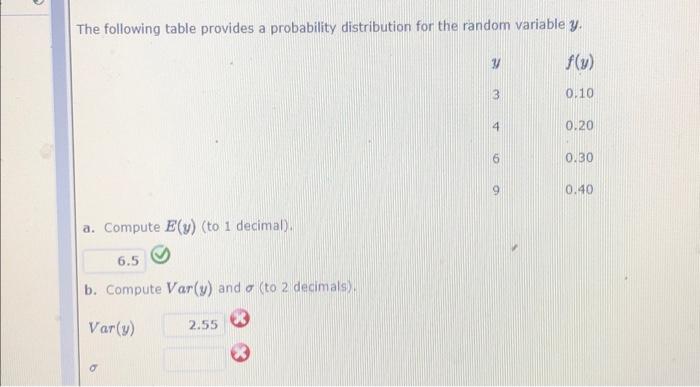 Solved The following table provides a probability | Chegg.com