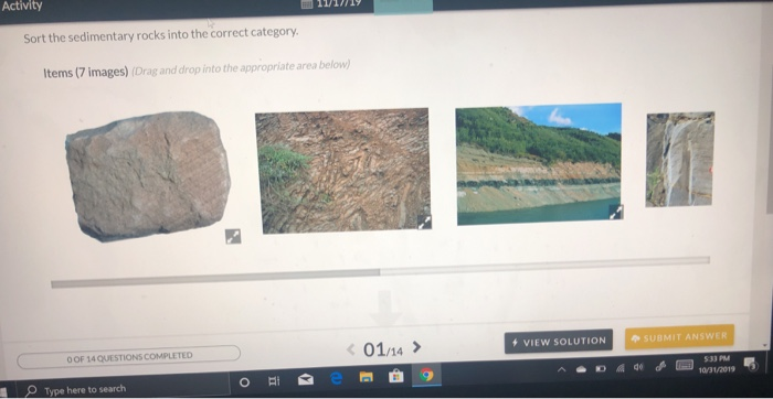 Solved Sort the sedimentary rocks into the correct category. | Chegg.com