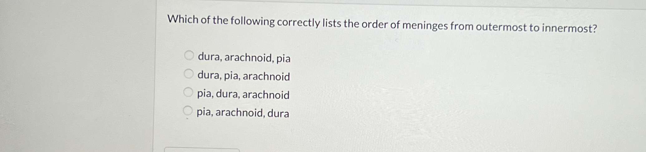 Solved Which of the following correctly lists the order of | Chegg.com