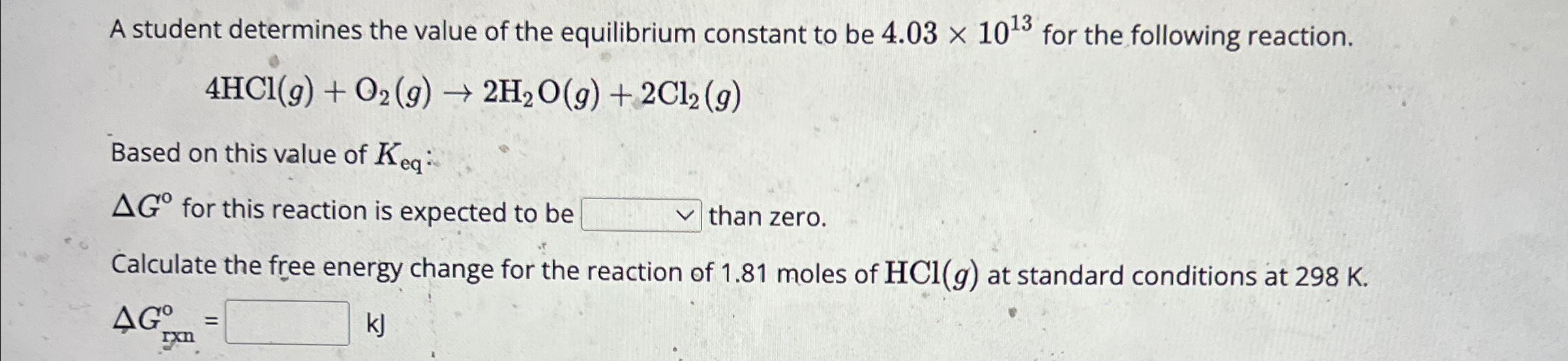 Solved A student determines the value of the equilibrium | Chegg.com