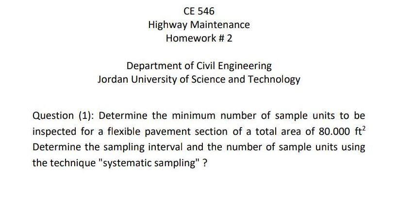 Department of Civil Engineering Jordan University of | Chegg.com