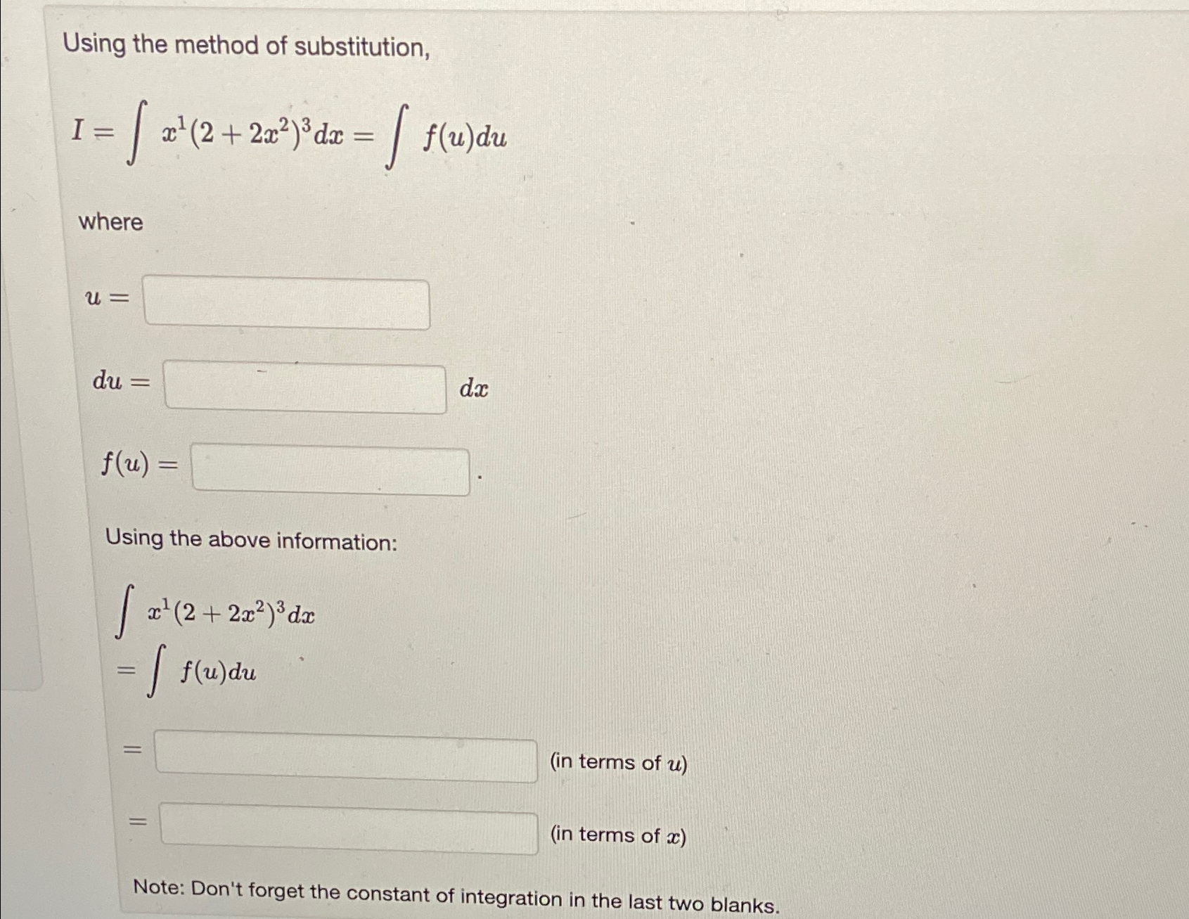 Solved Using the method of | Chegg.com