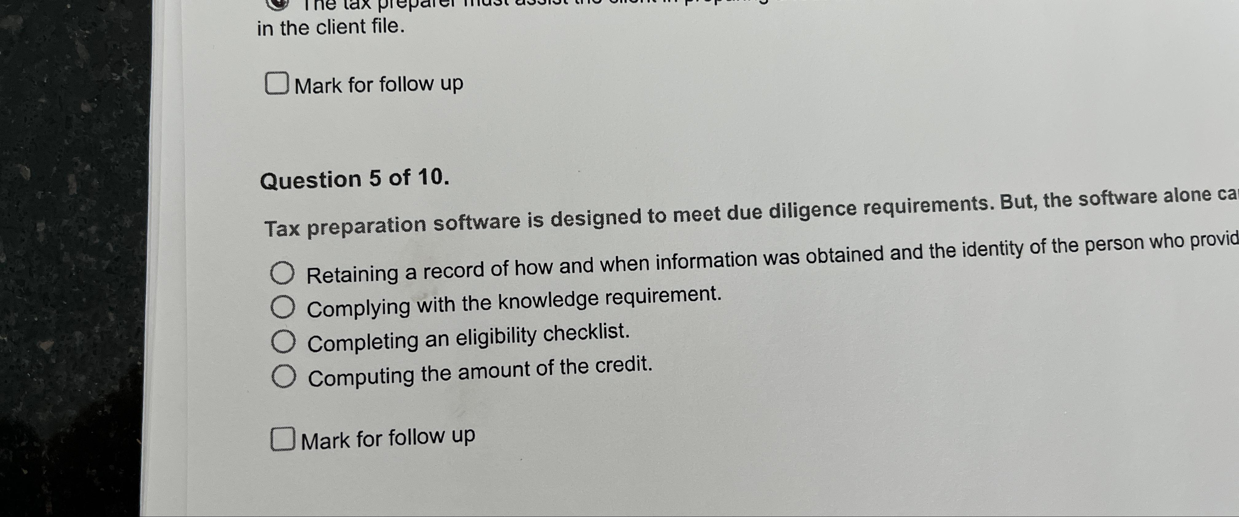Solved in the client file.Mark for follow upQuestion 5 ﻿of | Chegg.com
