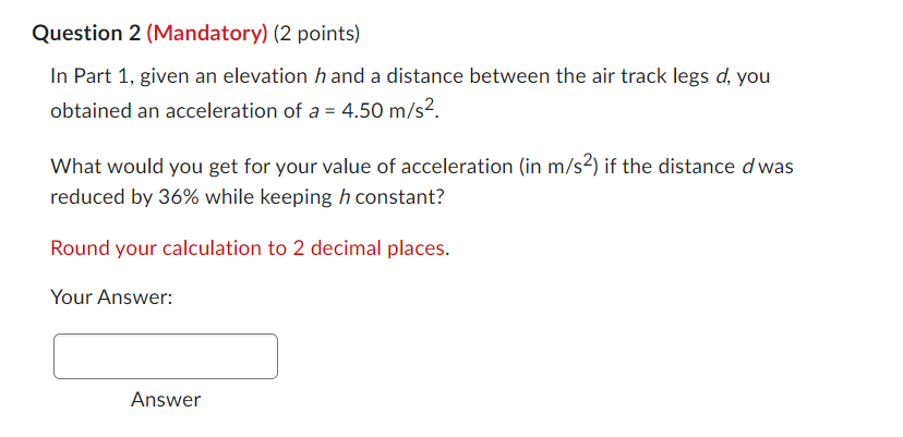 Solved Question 2 (Mandatory) (2 ﻿points)In Part 1, ﻿given | Chegg.com