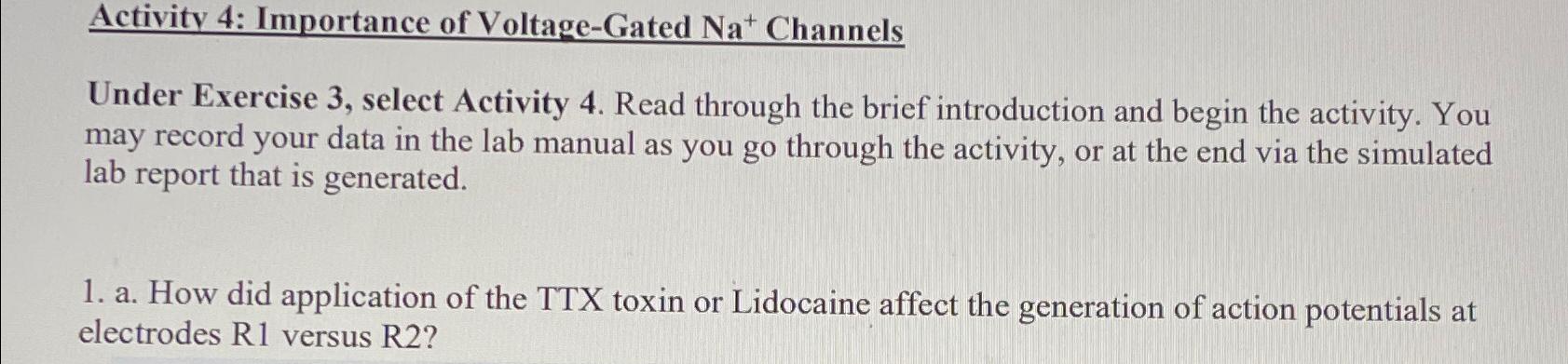 Solved Activity 4: Importance of Voltage-Gated | Chegg.com