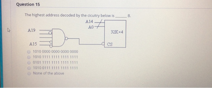 Solved Question 15 The highest address decoded by the | Chegg.com