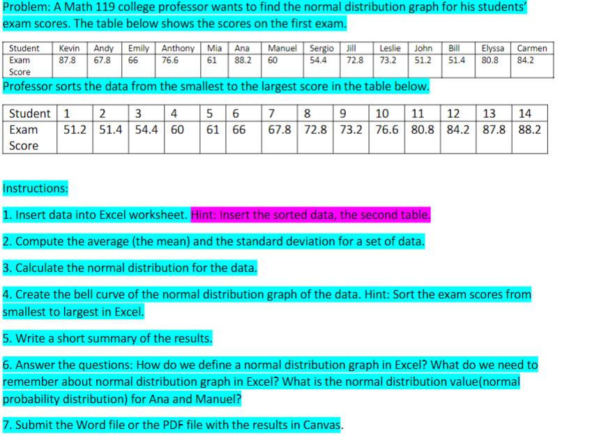 Solved Problem: A Math 119 ﻿college professor wants to find | Chegg.com