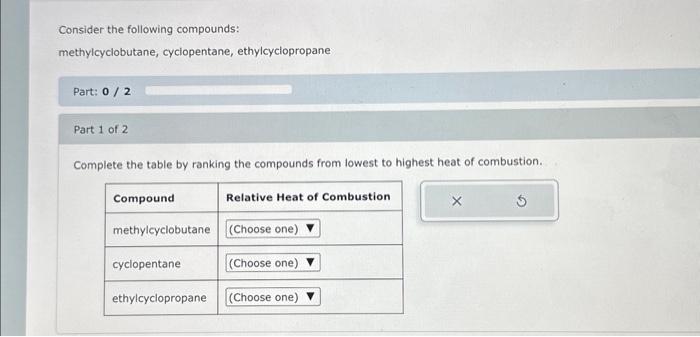 Solved Consider the following compounds: methylcyclobutane, | Chegg.com